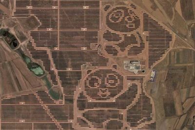 China's 50 megawatt giant panda-shaped solar power plant